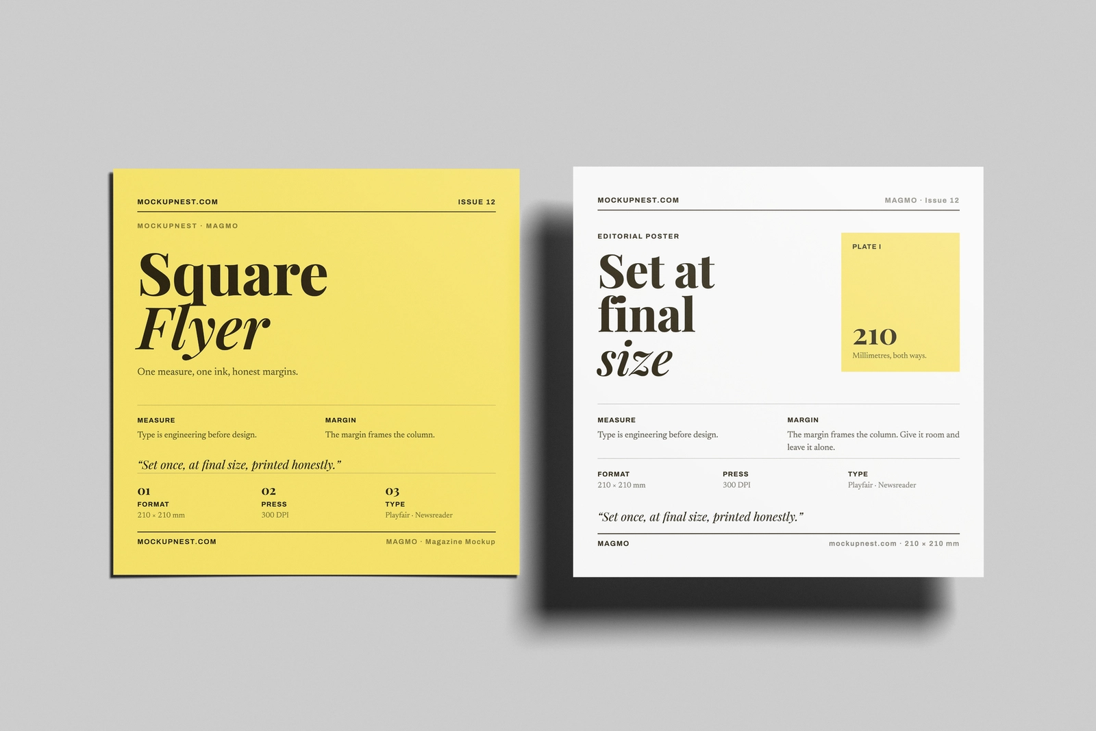 Free Square Poster Mockup Front View | Mockupnest