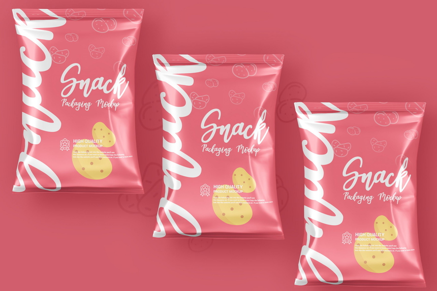 Snack Foil Pack Packaging Mockup - MockupNest | Free & Premium Product ...