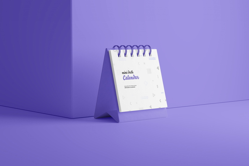 Mini Desk Calendar Mockup | Mockupnest