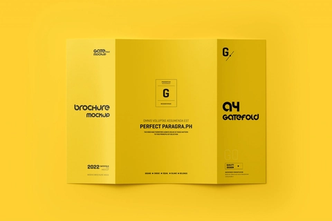 Free A4 Gatefold Brochure Mockup | Mockupnest