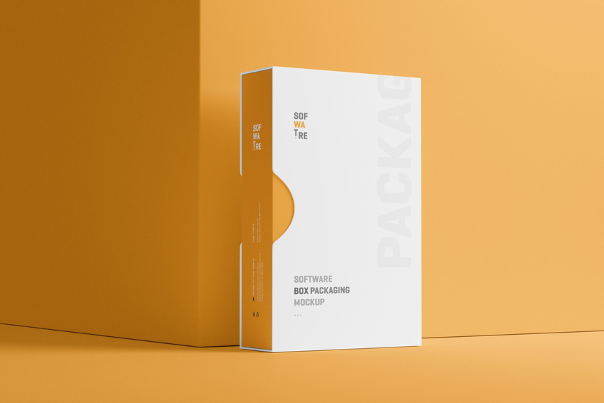 Free Software Box Mockup Slip Case Edition | Mockupnest