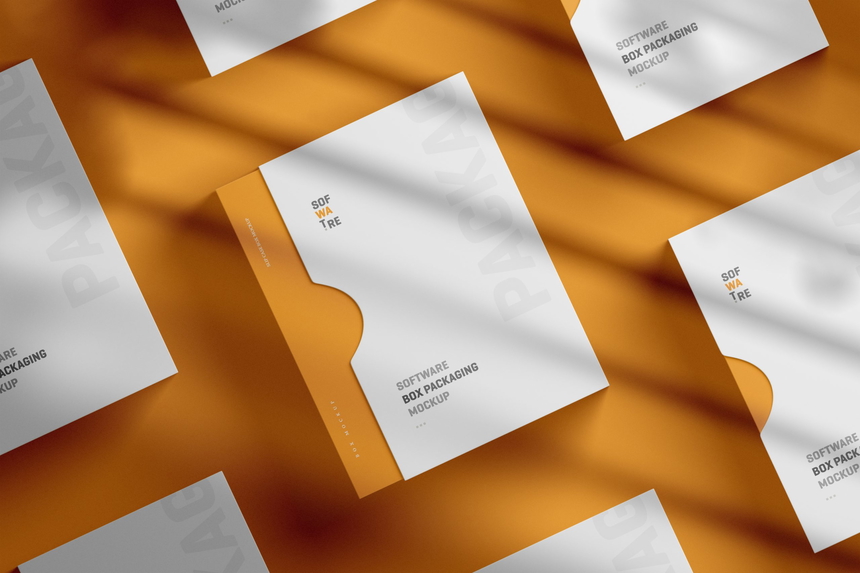 Free Software Box Mockup Slip Case Edition | Mockupnest