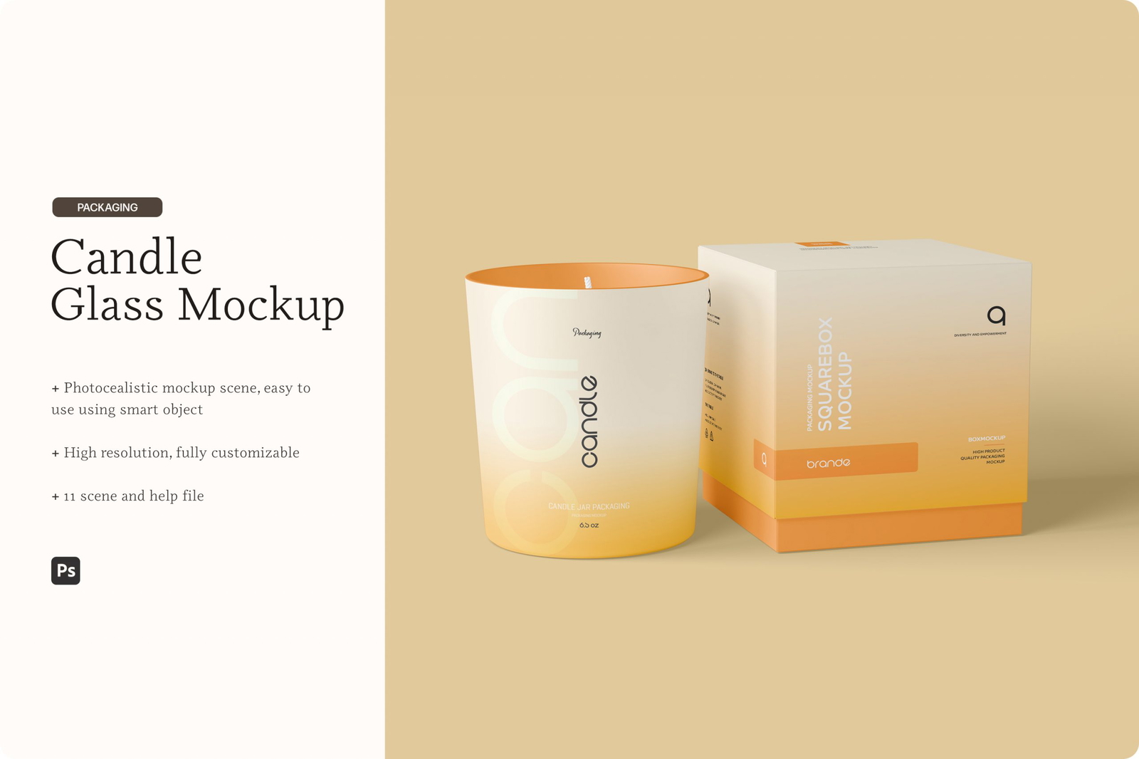 Free Candle Glass Packaging Mockup Set | Mockupnest