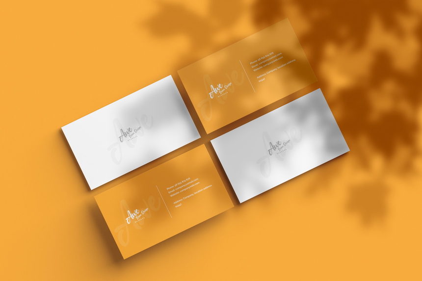 Free Business Card PSD Mockup With Shadow Overlay | Mockupnest