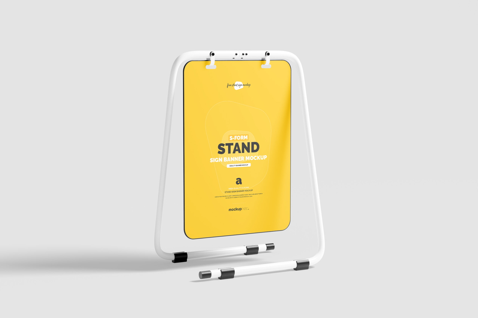 Free S-Form Banner Stand Mockup | Mockupnest