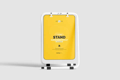 Free S-Form Banner Stand Mockup | Mockupnest