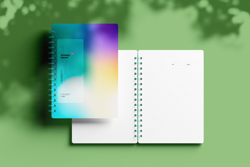 Free Spiral Notebook Mockup Set | Mockupnest