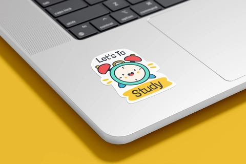 Free Laptop Sticker Mockup | Mockupnest