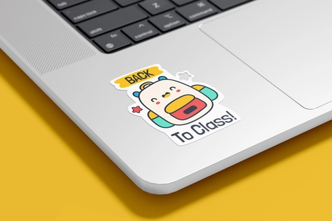 Free Laptop Sticker Mockup | Mockupnest