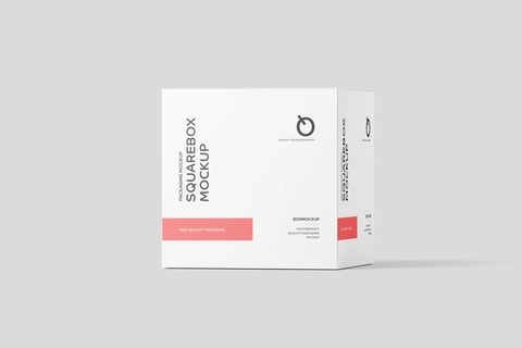 Free Square Minimal Looking Box Mockup | Mockupnest