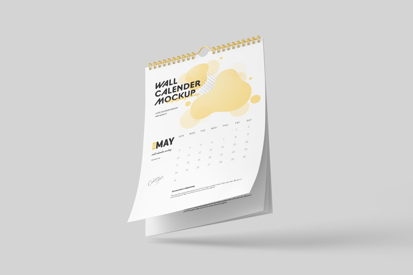 Free Wall Calendar Mockup | Mockupnest