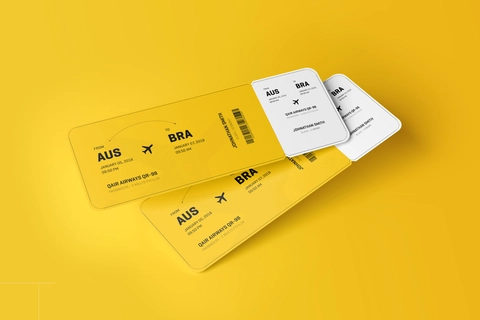 Free Round Corner Event Ticket Mockup | Mockupnest