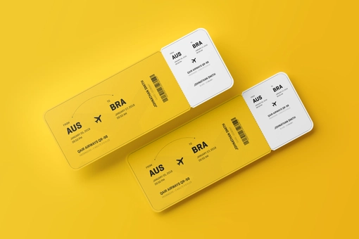 Free Round Corner Event Ticket Mockup | Mockupnest