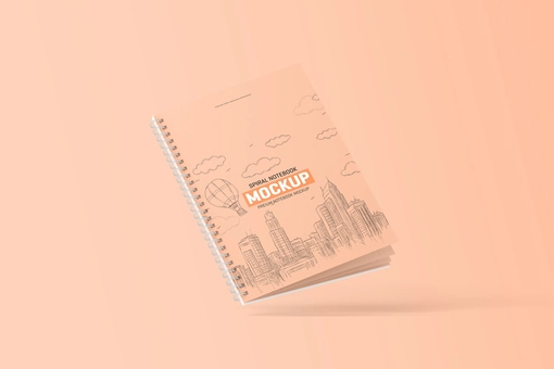 Spiral Notebook PSD Mockup | Mockupnest