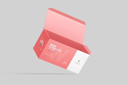 Free Wide Rectangle Box Mockup | Mockupnest