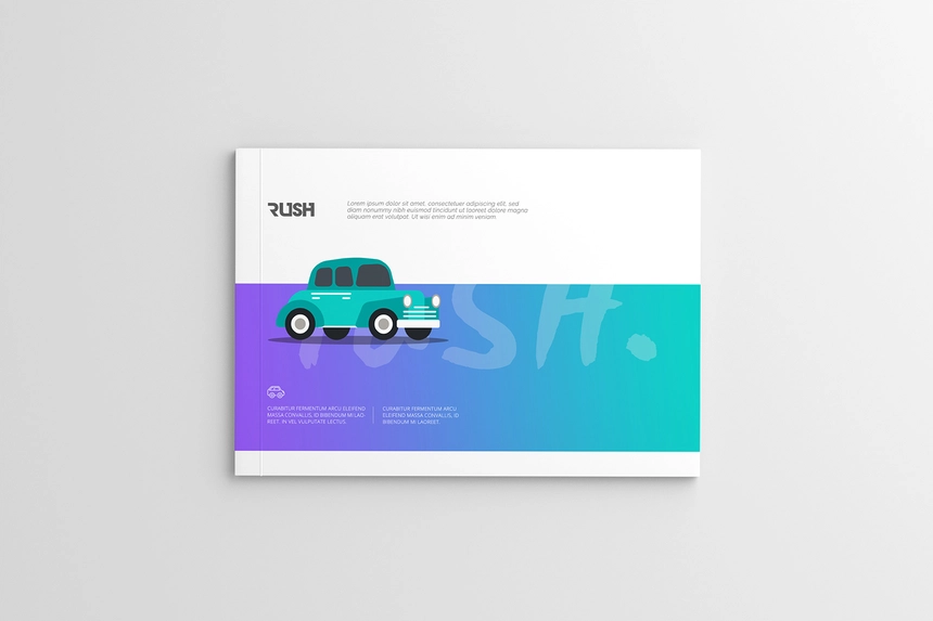 Free A4 Landscape Magazine Brochure Mockup | Mockupnest