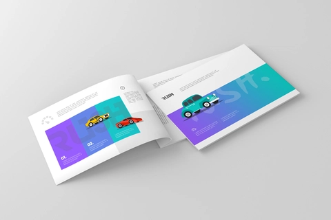 Free A4 Landscape Magazine Brochure Mockup | Mockupnest