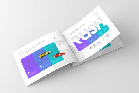 A4 Landscape Magazine Brochure Mockup | Mockupnest