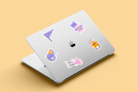 Laptop Sticker Mockup | Mockupnest
