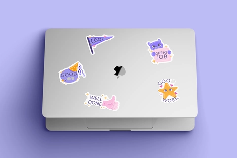 Laptop Sticker Mockup | Mockupnest