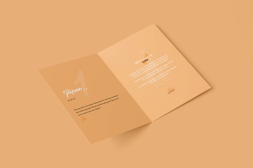 Free A5 Folded Invitation Card Mockup | Mockupnest