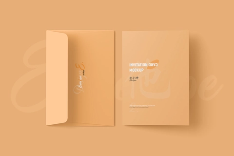 A5 Folded Invitation Card Mockup | Mockupnest