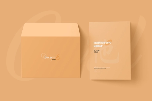 A5 Folded Invitation Card Mockup | Mockupnest