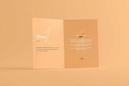 A5 Folded Wedding Invitation Card Mockup | Mockupnest