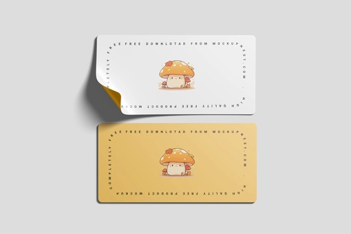 Rectangle Sticker Mockup | Mockupnest