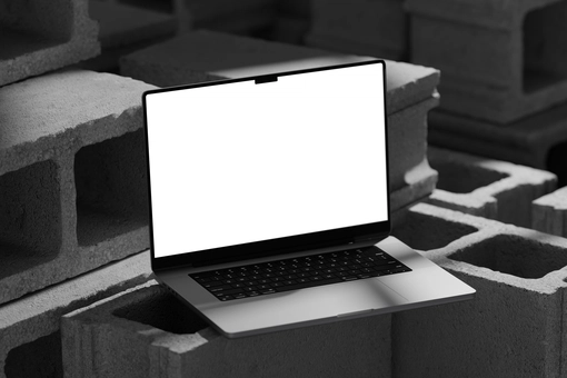 Macbook Pro Mockup On Bricks | Mockupnest