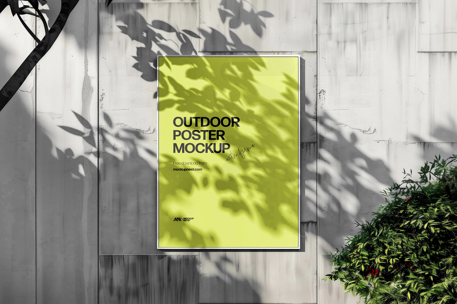 Outdoor Frame Poster Mockup | Mockupnest