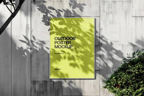 Outdoor Frame Poster Mockup | Mockupnest