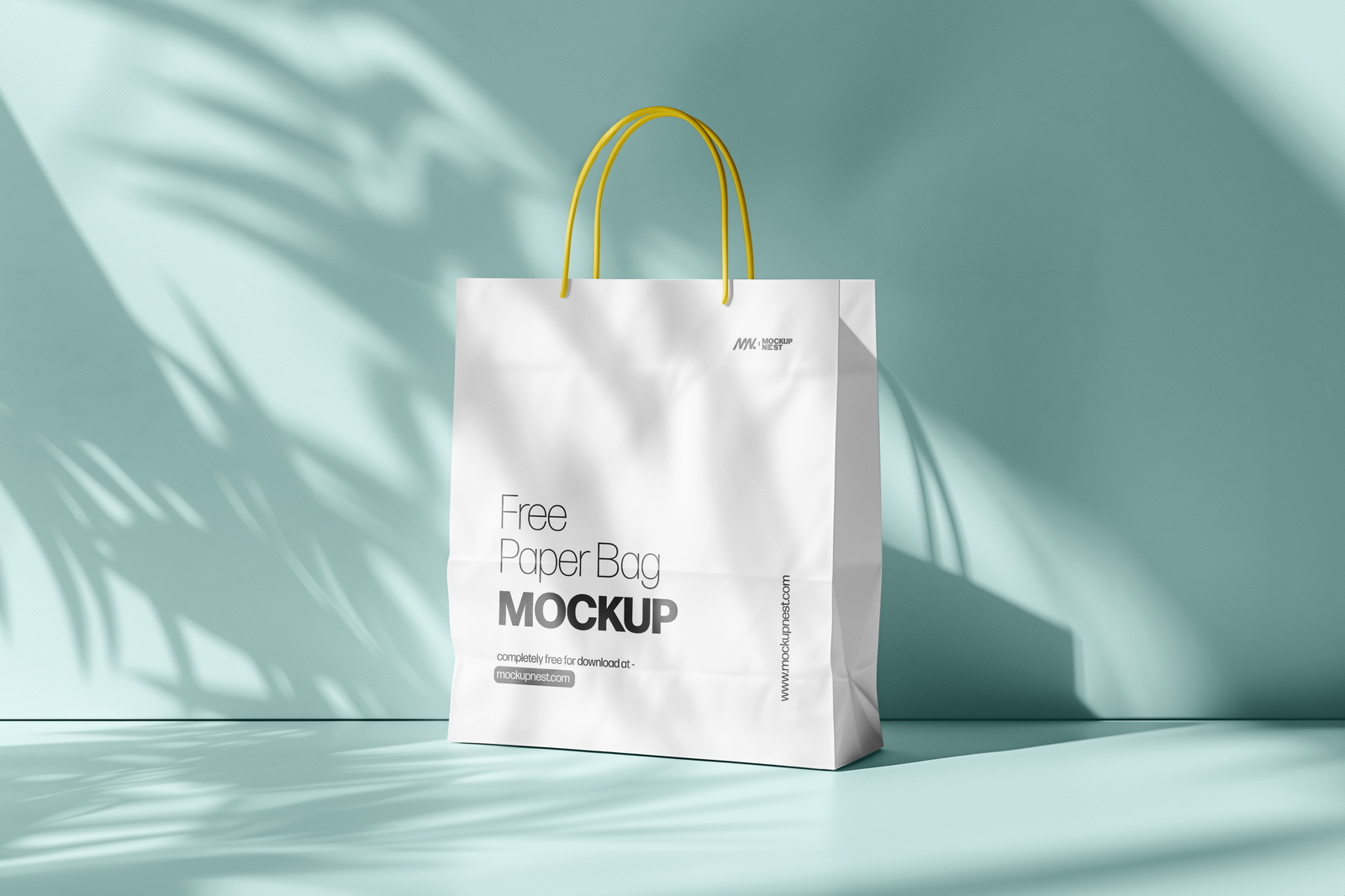 Paper Bag Mockup With Shadow Overlay | Mockupnest