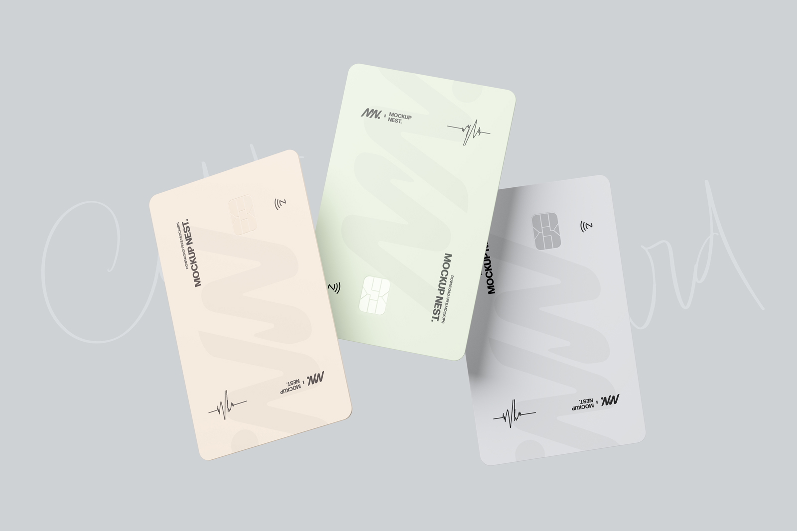 Free Vertical Floating Credit Card Mockup | Mockupnest