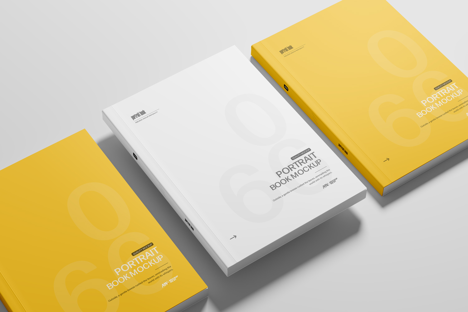 Three Book Cover Mockup Perspective View | Mockupnest