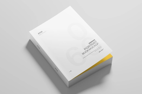 Thick Softcover Portrait Book Cover Mockup | Mockupnest