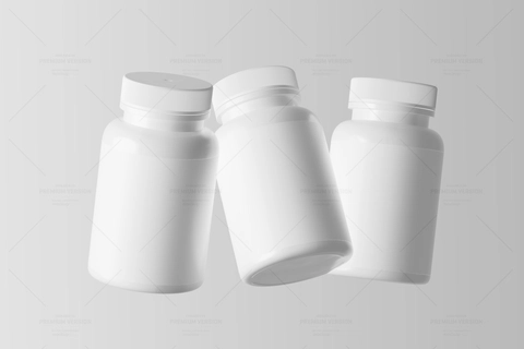 Floating Pill Bottle Mockup | Mockupnest