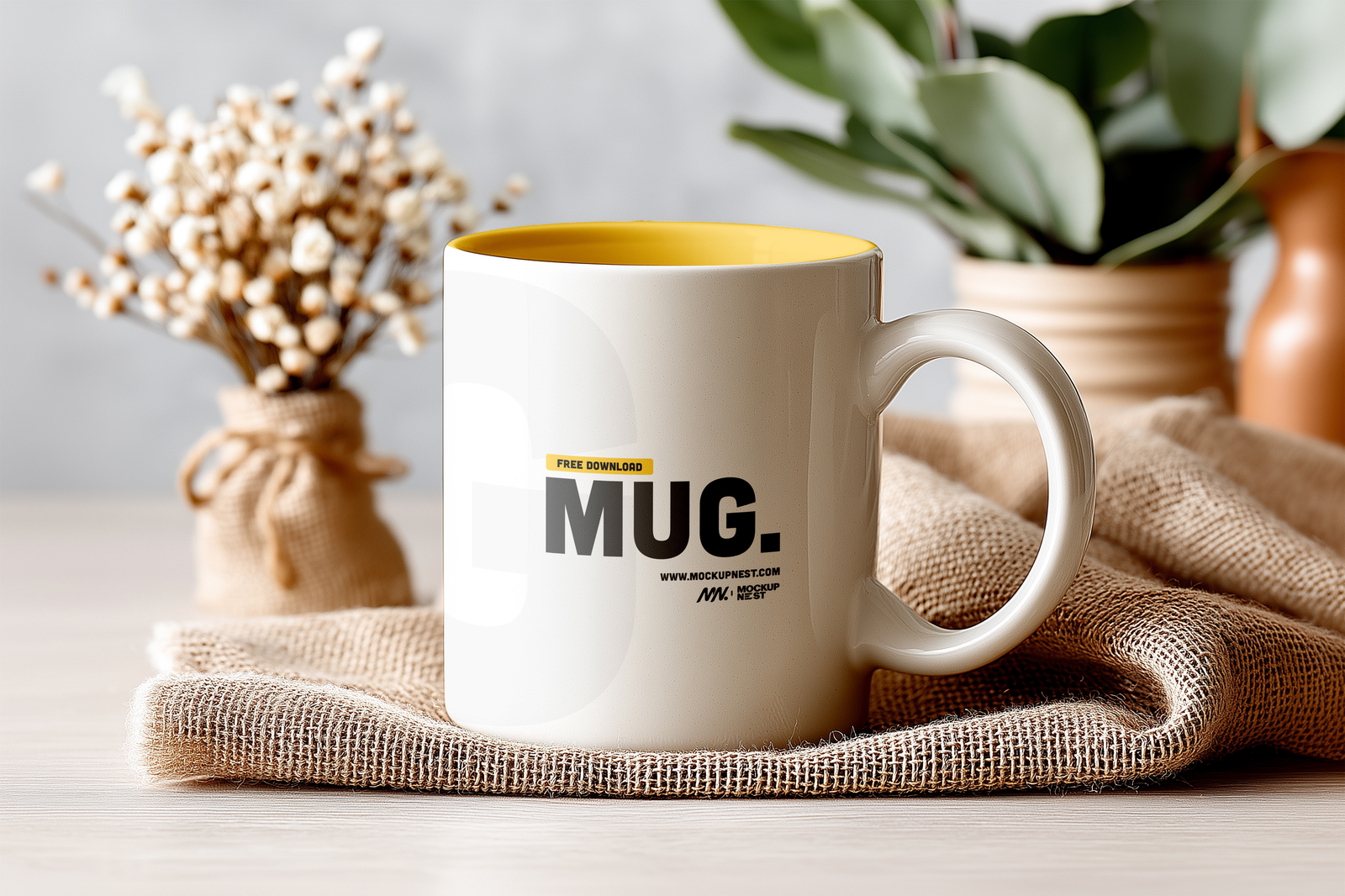 Free Ceramic Mug Mockup | Mockupnest
