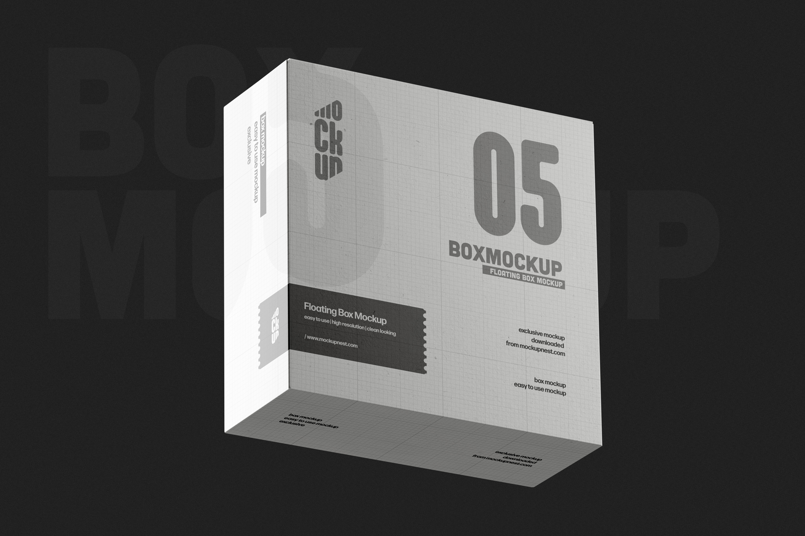 Floating Paper Box Mockup | Mockupnest