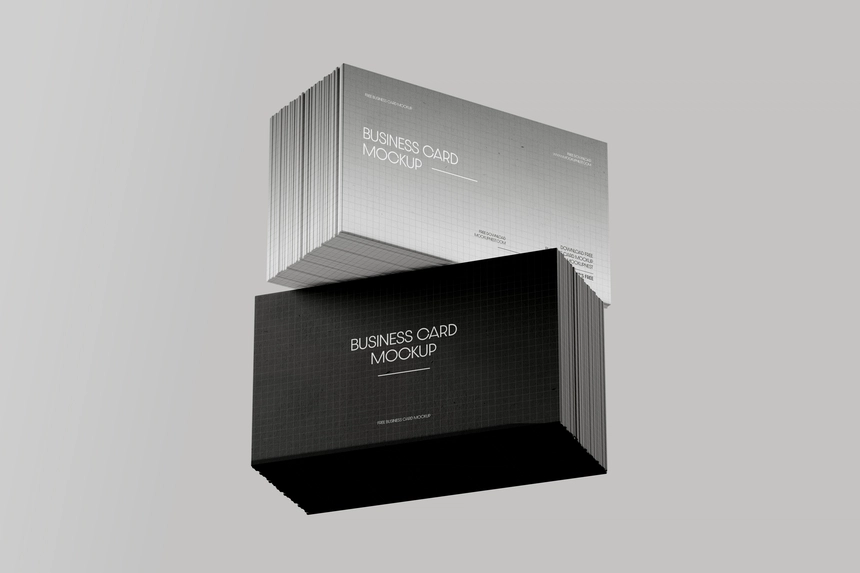 Floating Stacked Business Card Mockup | Mockupnest