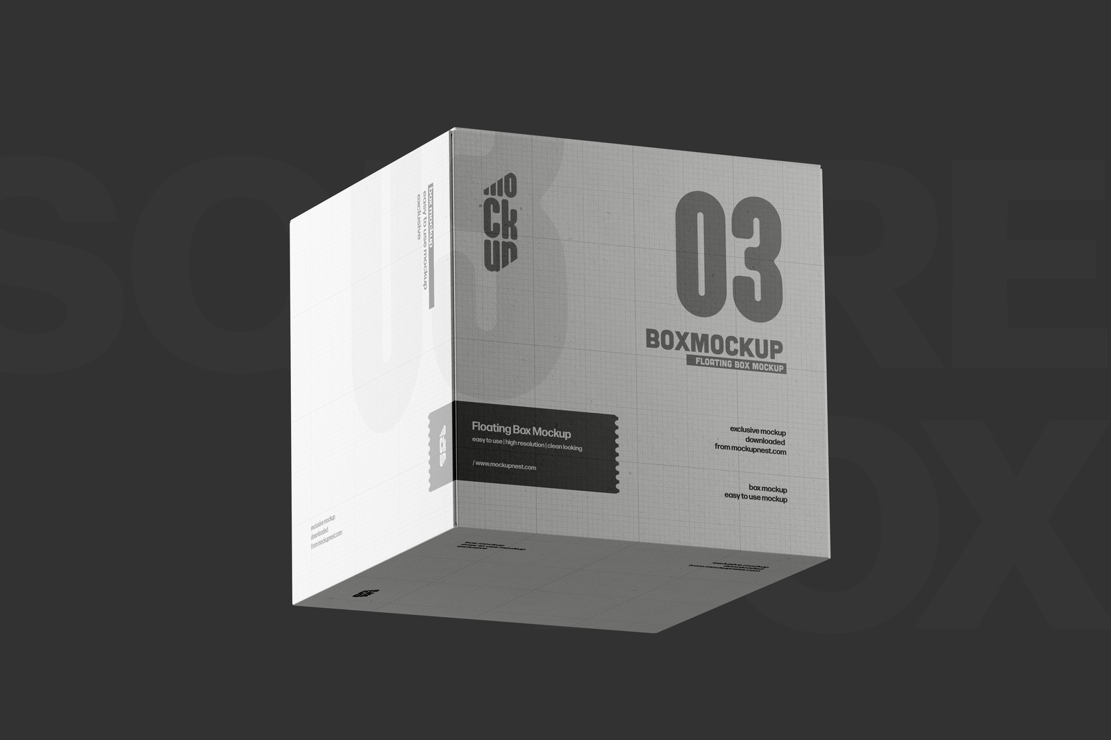 Floating Square Box Mockup | Mockupnest
