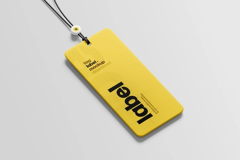 Free Label Tag Mockup Perspective View | Mockupnest