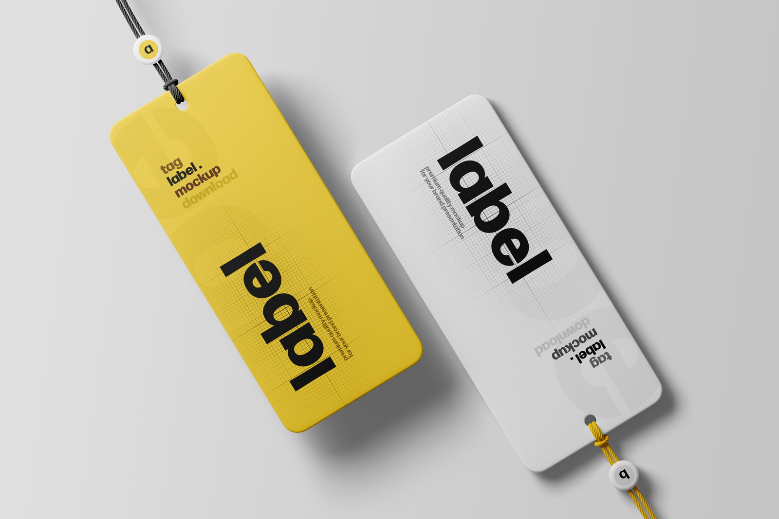 Two Label Tag Mockup From Top | Mockupnest