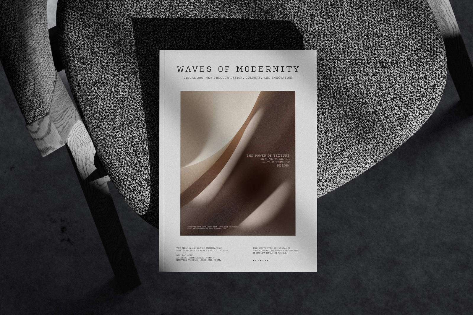 A4 Magazine Cover Mockup From Top View | Mockupnest