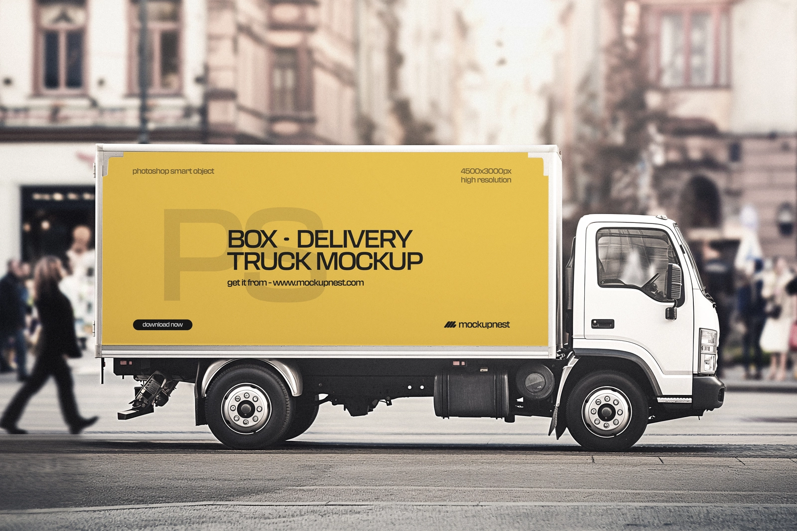 Free Food Delivery Truck Mockup | Mockupnest