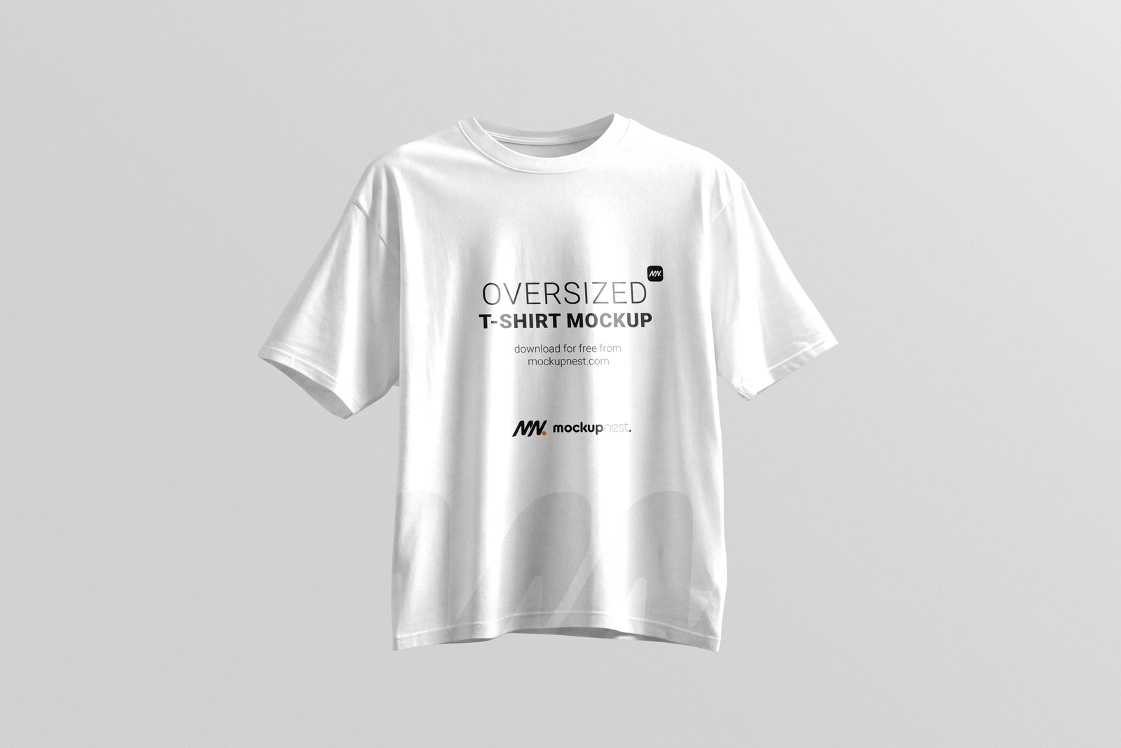Free Floating Oversized T-Shirt Front And Back Mockup | Mockupnest