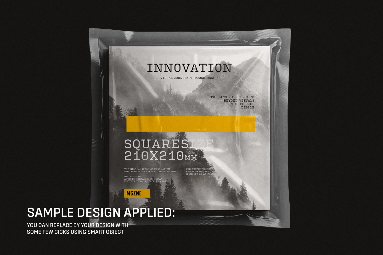 Plastic Sealed Wrapped Square Magazine Mockup | Mockupnest