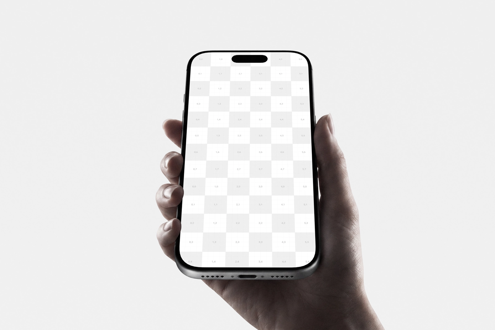 Free Hand Held iPhone 17 Pro Mockup on Minimal Background | Mockupnest