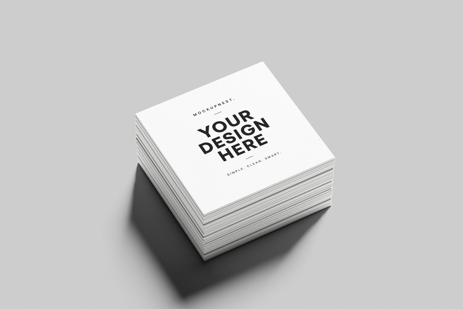 Free Square Business Card Mockup Stack | Mockupnest