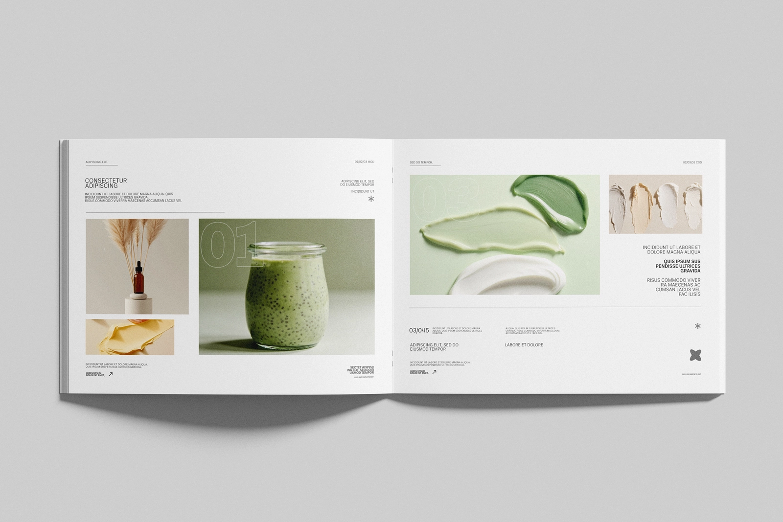 Free Open US Letter Landscape Brochure Mockup with Inside Spread ...
